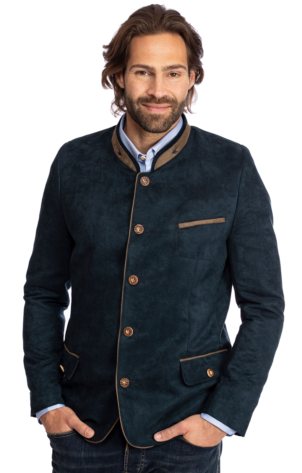 OS-Trachten German traditional jacket HOCHEGG marine - bestellen
