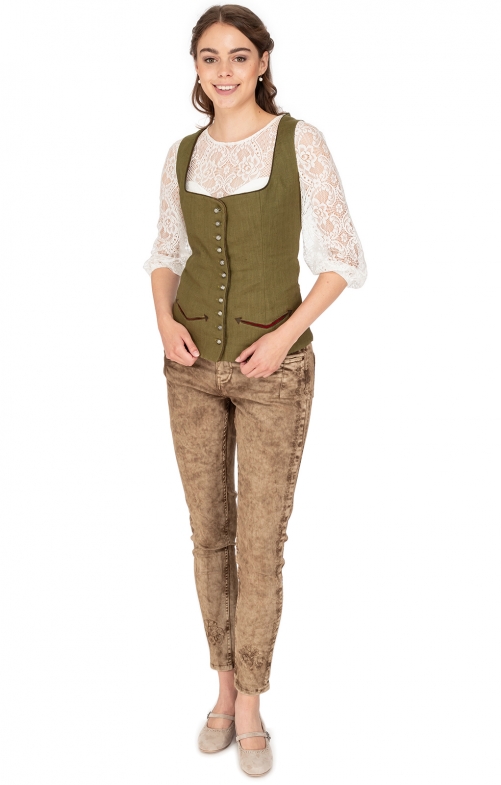 Almsach Tracht Mieder CLARA2 dark green - bestellen