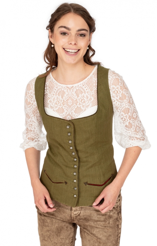 Almsach Tracht Mieder CLARA2 dark green - bestellen