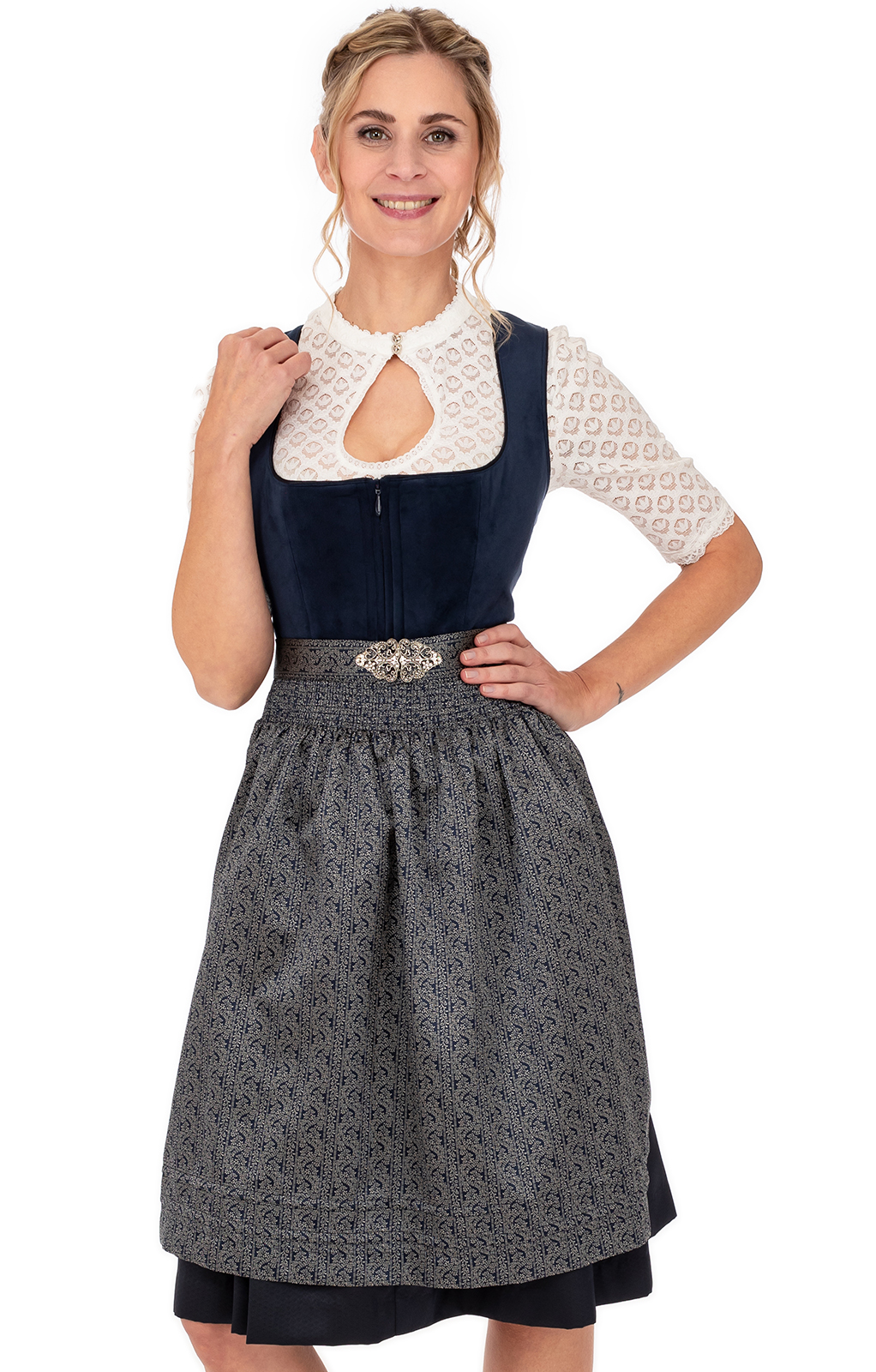 Krüger Dirndl Dirndl and Dresses Midi 2pcs. 60cm AURELA navy - bestellen