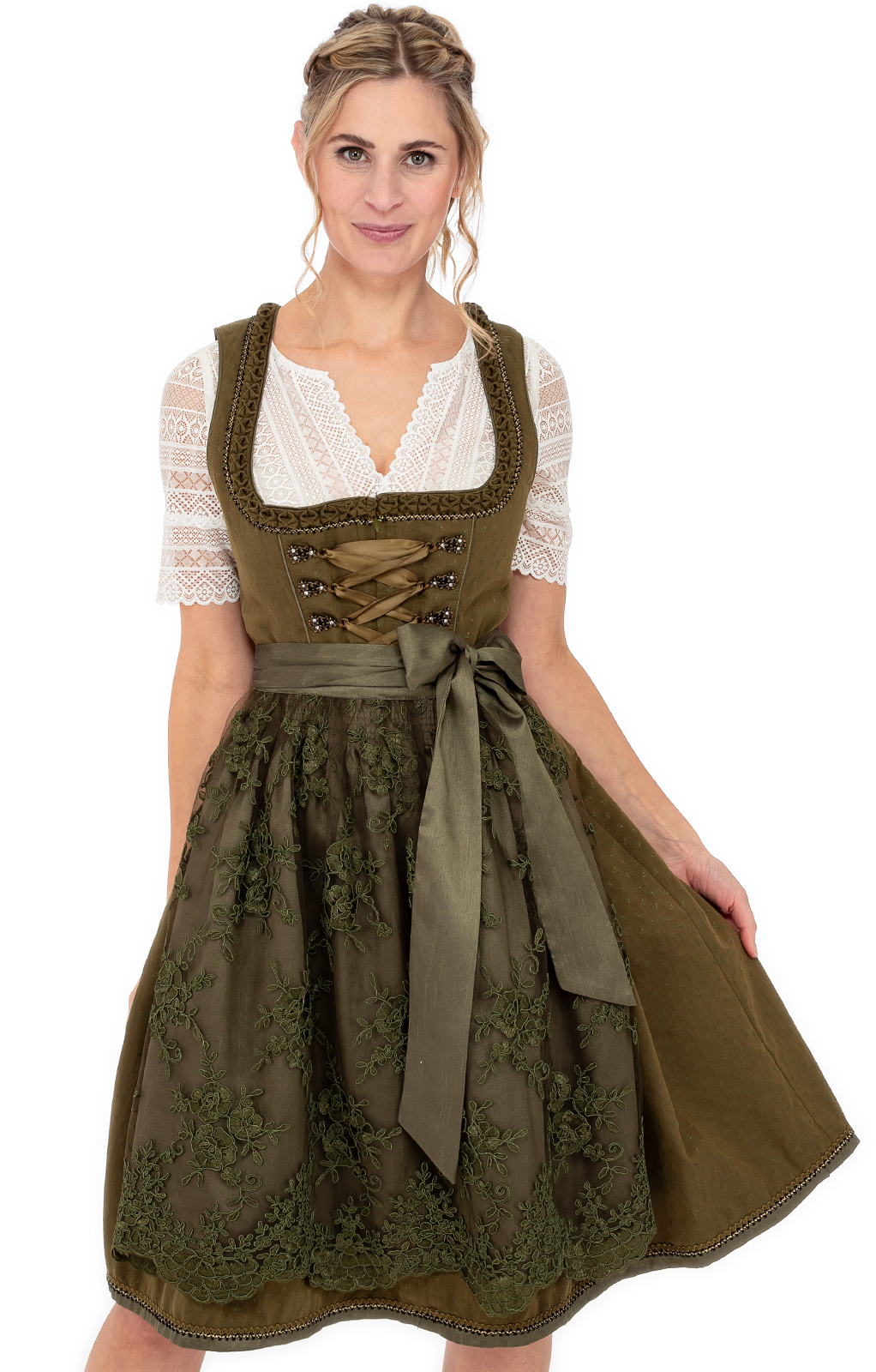 Krüger Dirndl Dirndl and Dresse Mini 2pcs. 60cm MIRNA / 112868 olive ...