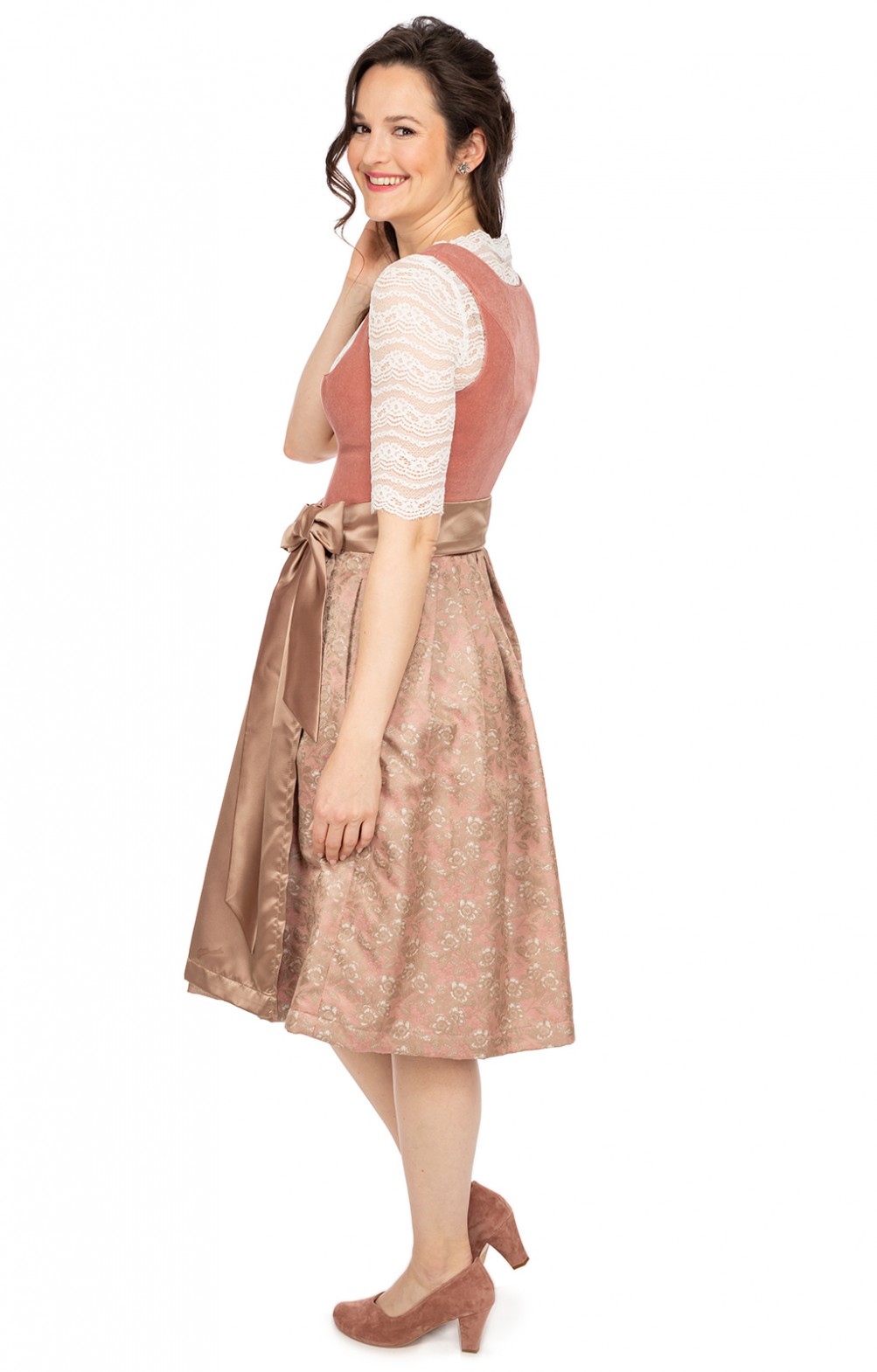 Marjo Dirndl midi 2 delig 68cm SABINE puder - bestellen