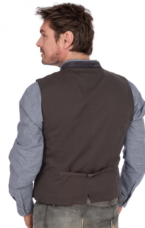 Krüger Dirndl Weste 951466 grau blau - Alpenclassics.de