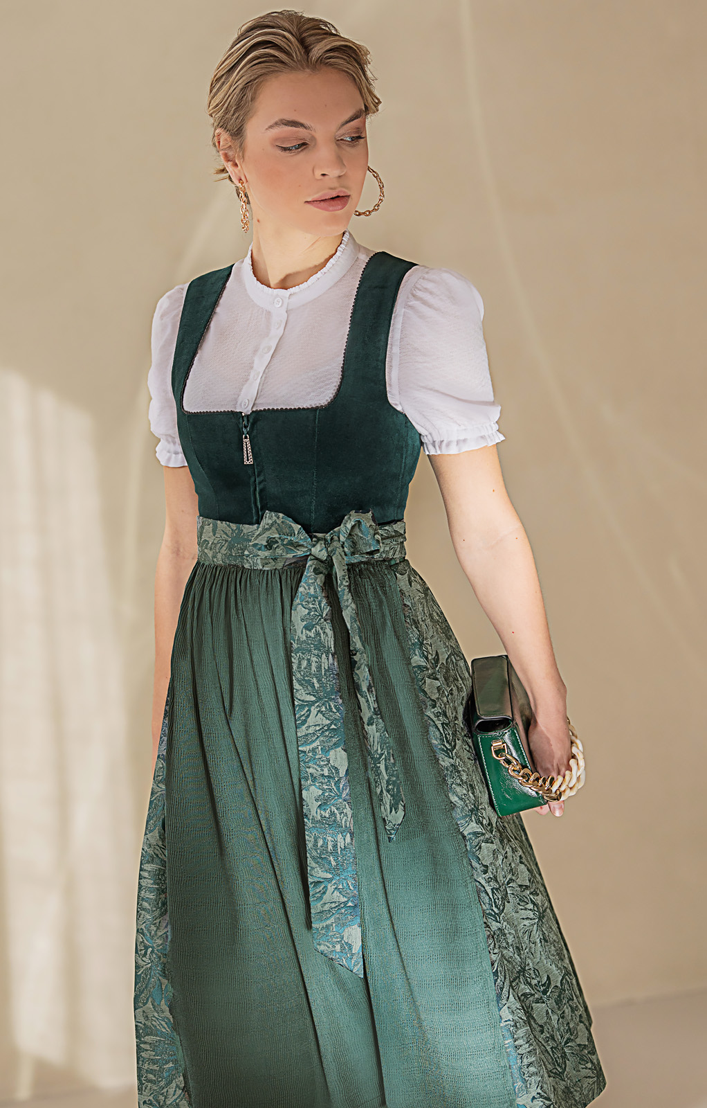 Marjo Midi Dirndl 2tlg. 70cm IRSEE petrol jade - bestellen