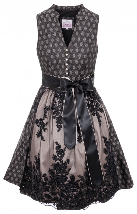 Gwandler Midi Dirndl 1tlg. 70cm INA schwarz - Alpenclassics.de
