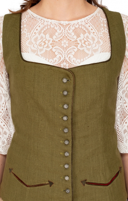 Almsach Tracht Mieder CLARA2 dark green - bestellen