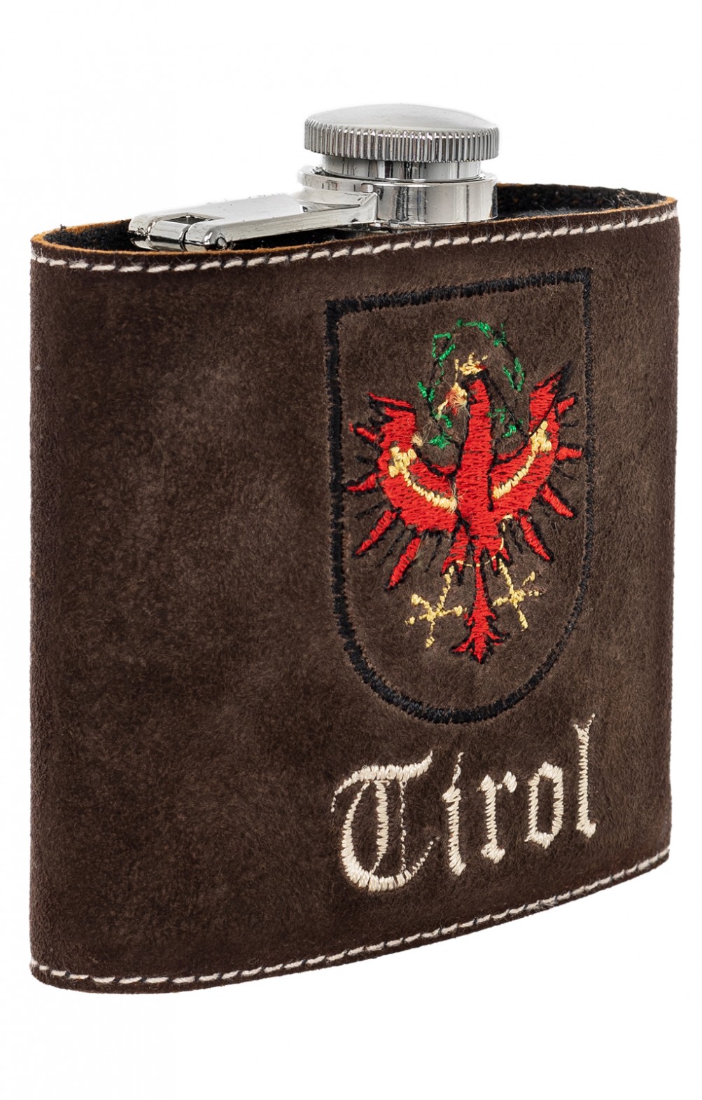 Bergheimer Flachmann mit Leder TIROL braun - Alpenclassics.de