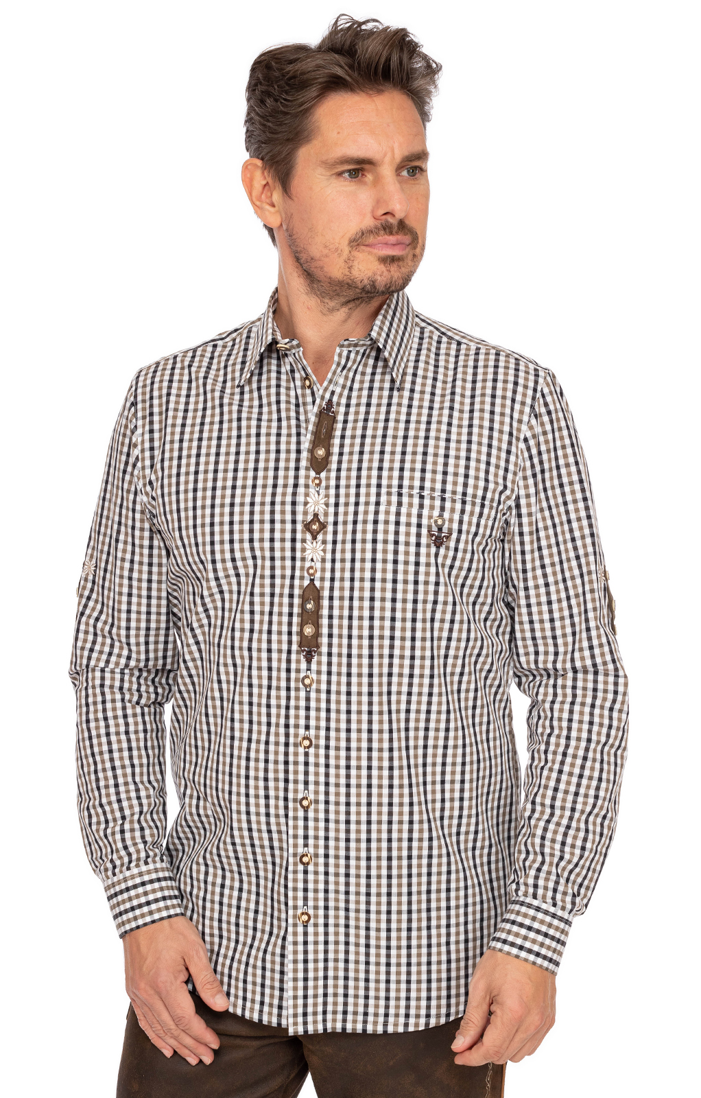 Gipfelstürmer Trachten Shirts checkered 420001-4139-70 medium black ...